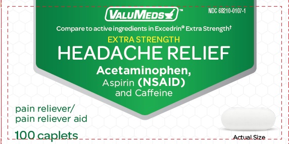 NDC 68210-0107 Extra Strenght Headache Relief Tablet Oral Label ...