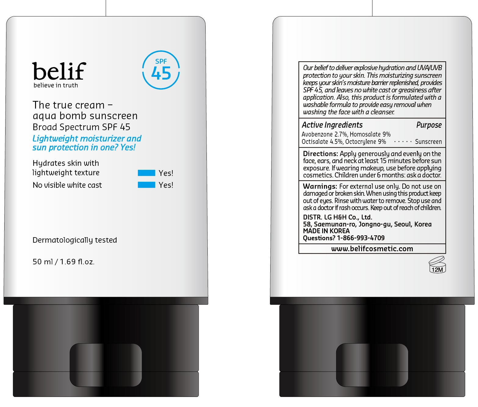 Product Images Belif The True Cream Aqua Bomb Sunscreen Broad Spectrum ...