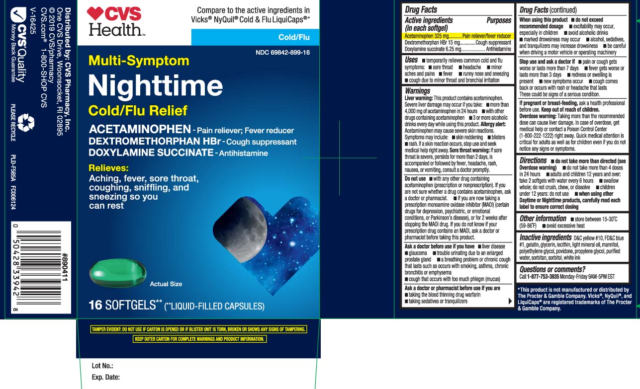 NDC 69842-899 Night Time Cold And Flu Relief Multi Symptom Capsule ...