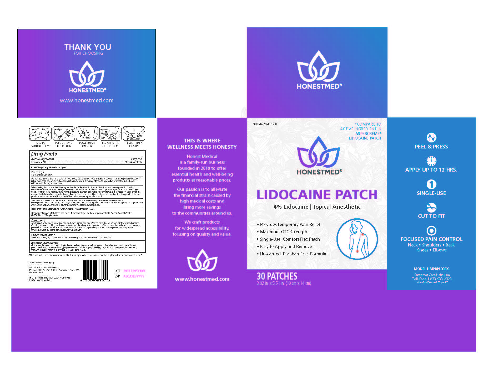 Product Images Honest Med Lidocaine Pain Relief Patch Photos ...