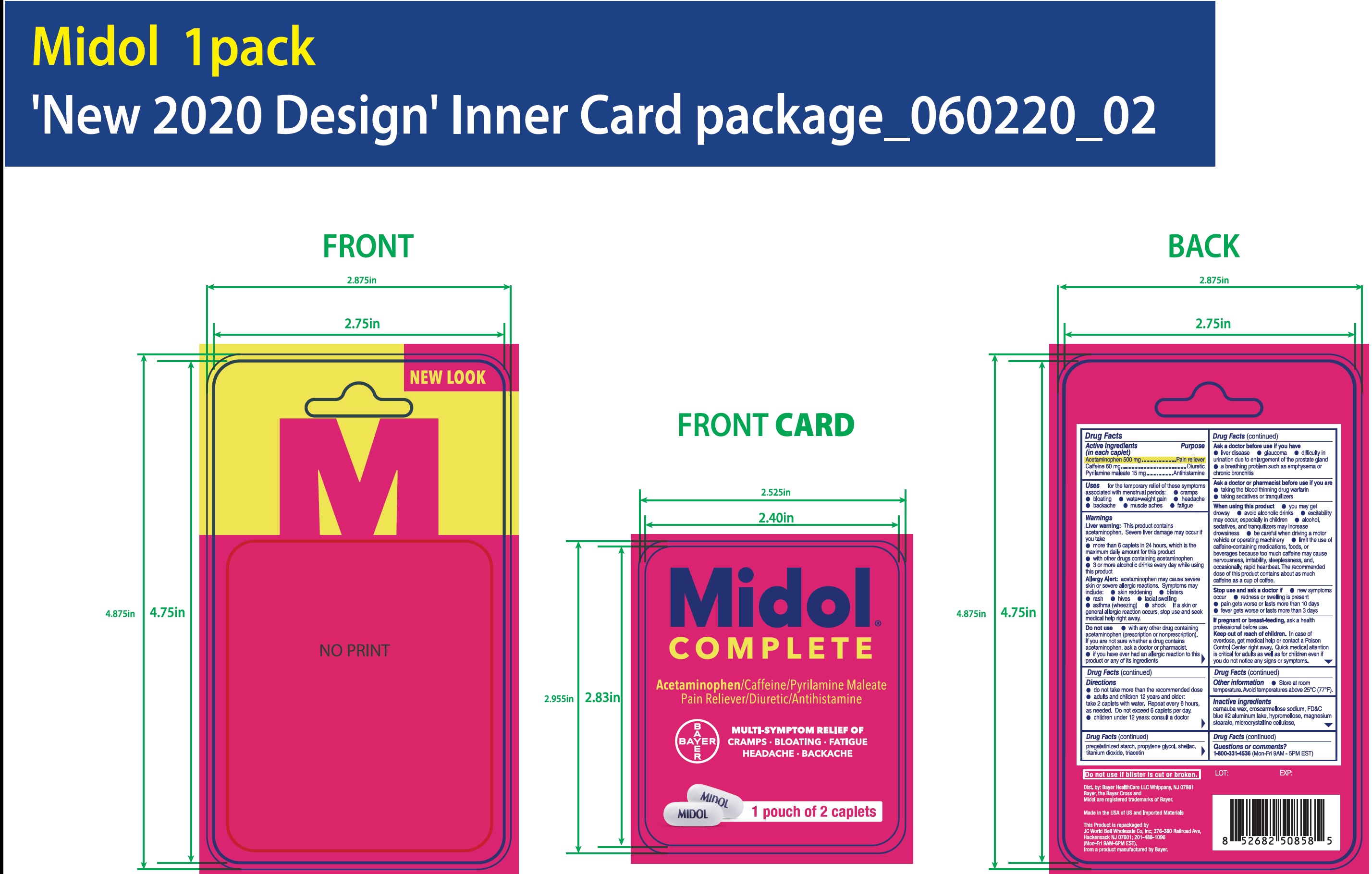 NDC 50269-007 Midol Complete Tablet Oral Label Information - Details ...