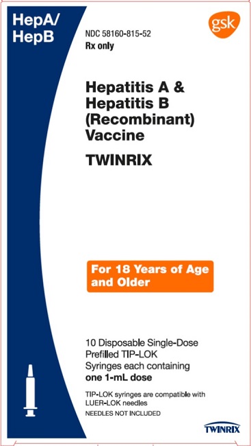NDC 58160-815 Twinrix Injection, Suspension Intramuscular