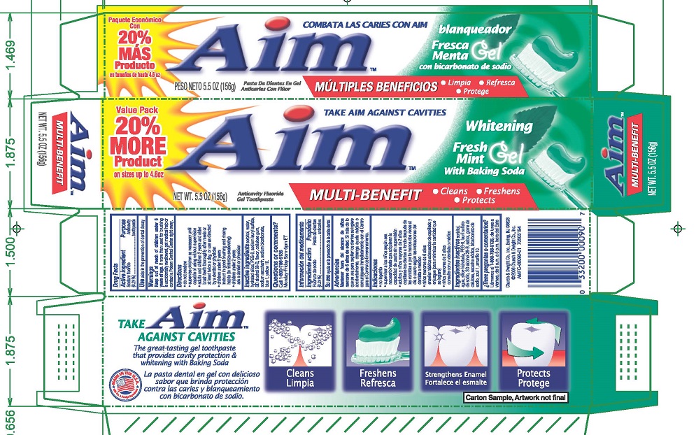 Aim Whitening Gel, Dentifrice FDA Label - NDC 10237-636