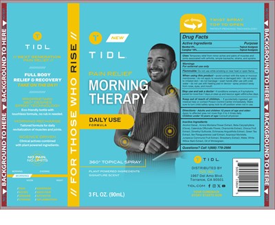 FDA Label for Tidl Pain Relief Morning Therapy Spray. Spray Topical ...