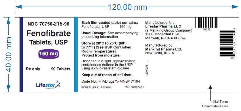 NDC 70756-215 Fenofibrate Fenofibrate