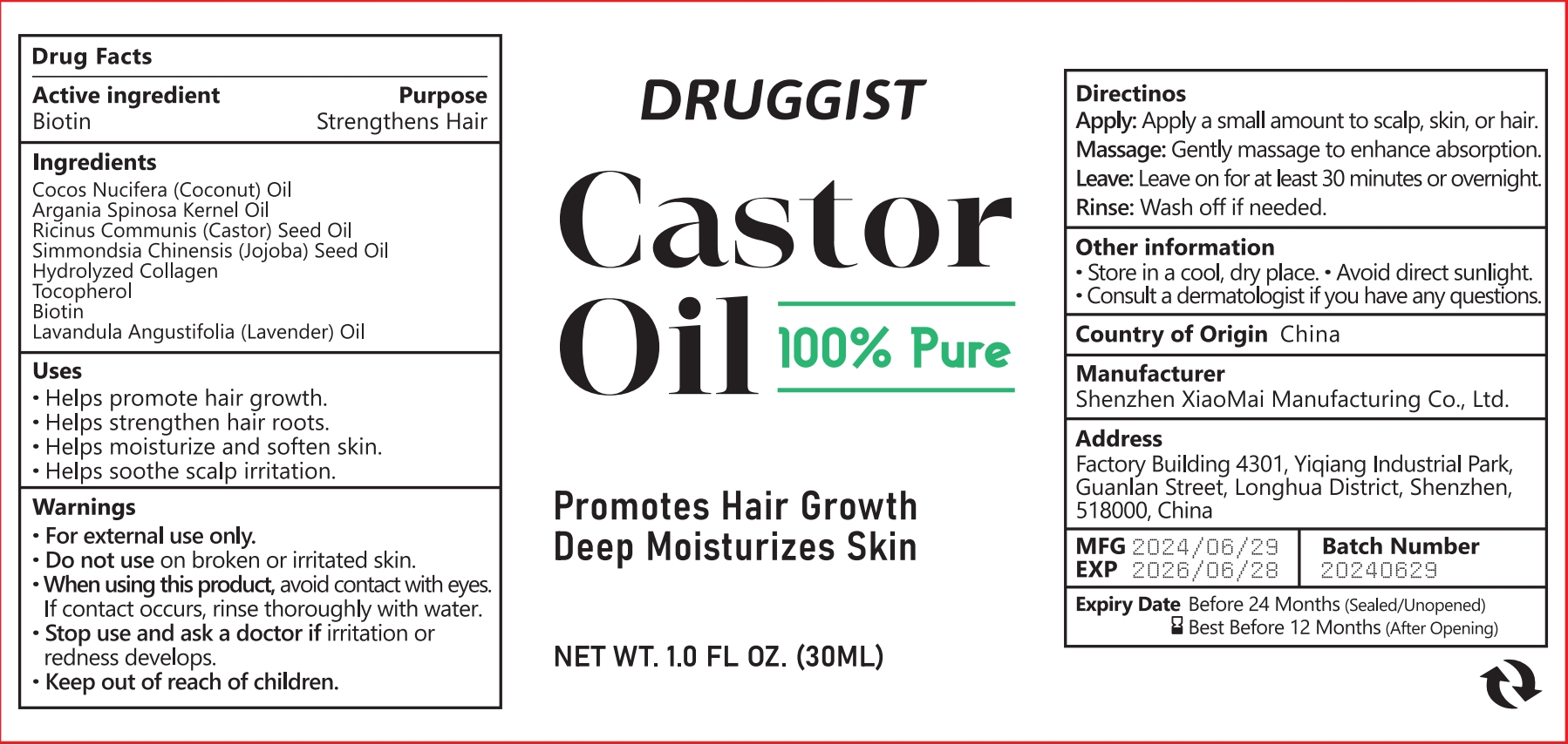 FDA Label for Castor Liquid Topical - Indications, Usage & Precautions