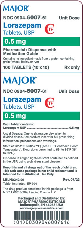 Lorazepam FDA Label - NDC 67296-1445