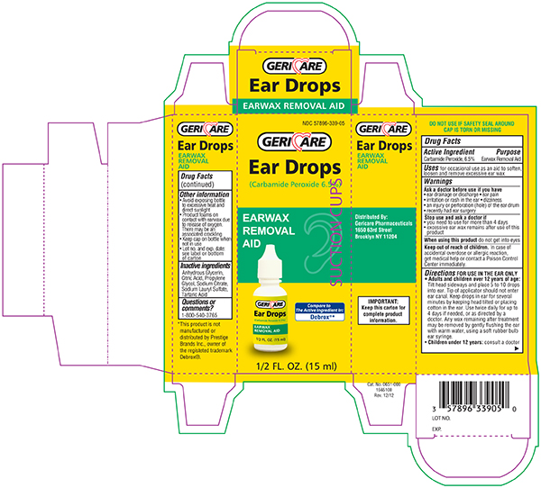 NDC 57896-339 Ear Wax Removal Drops Solution/ Drops Topical