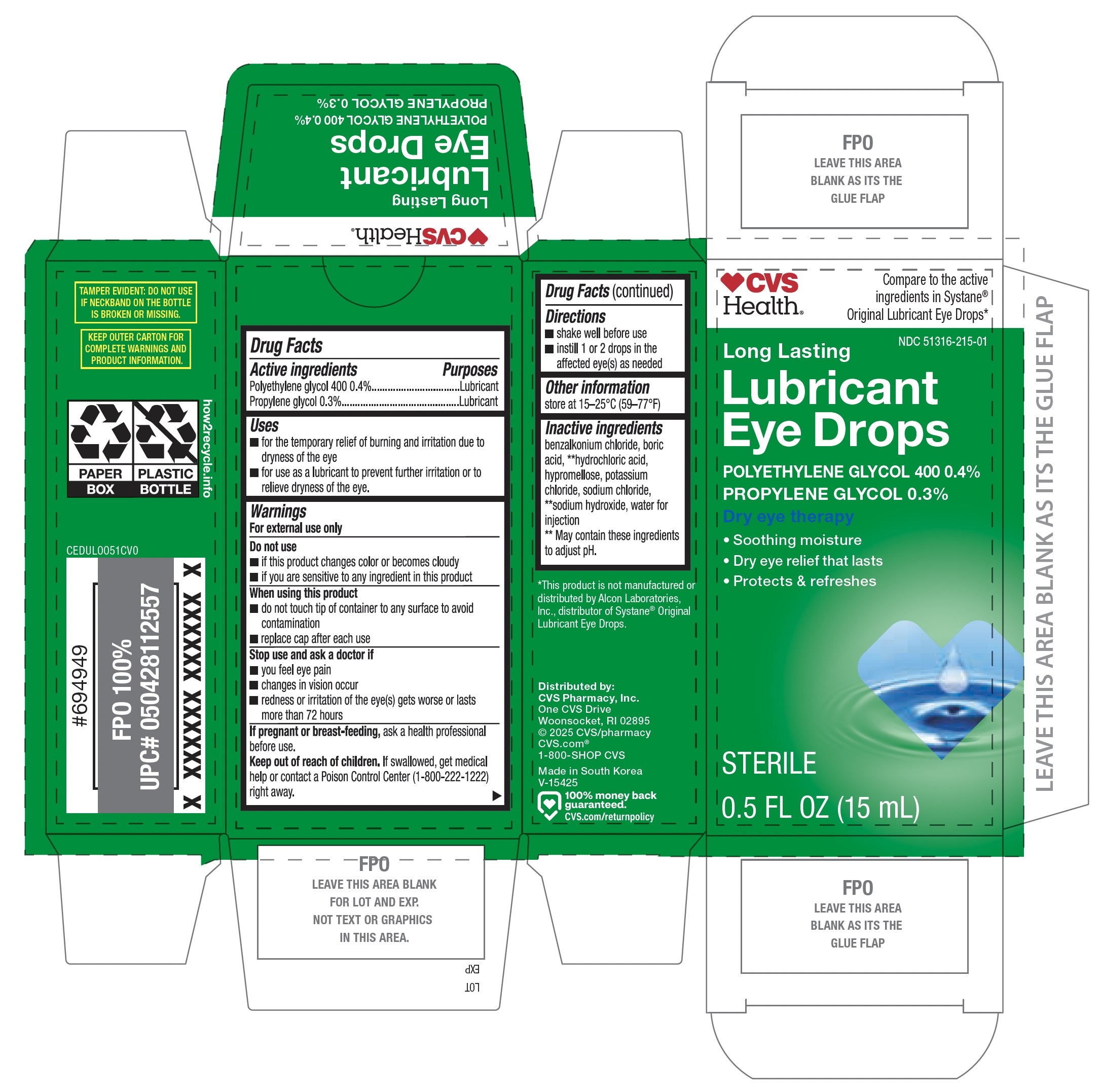 Cvs Long Lasting Lubrican Product Images - NDC 51316-215