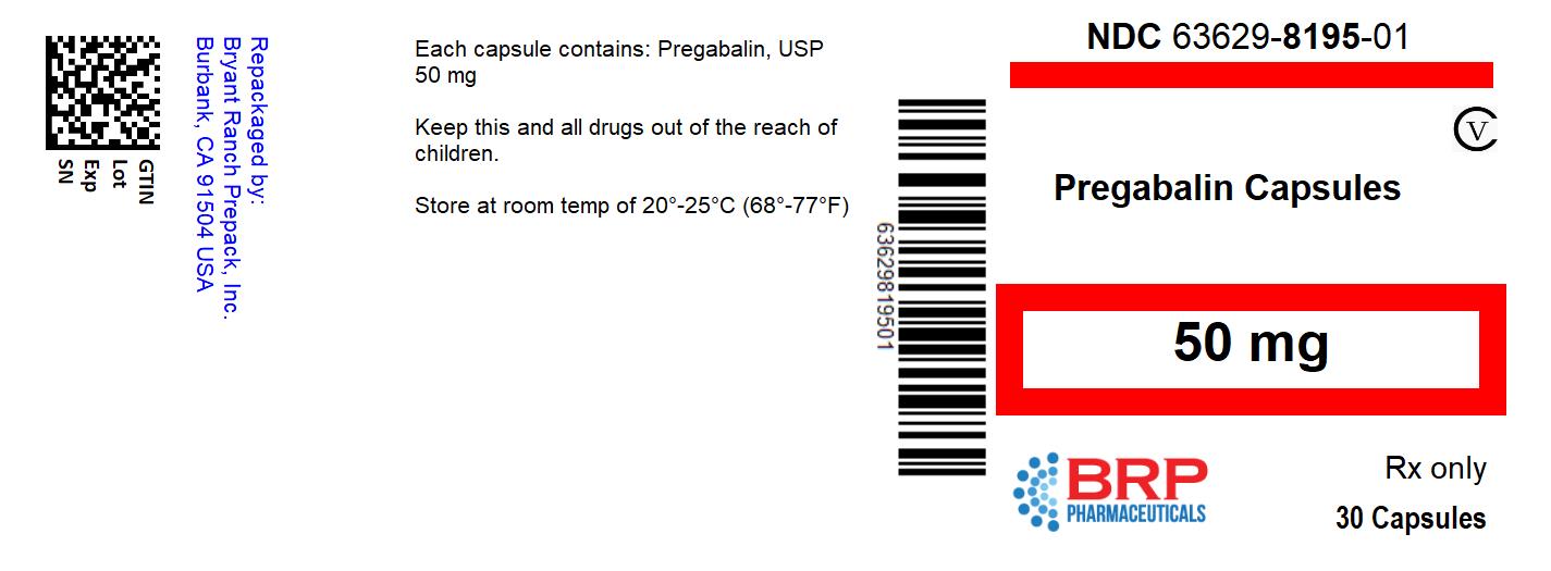 Pregabalin Capsule- Images NDC63629-8195