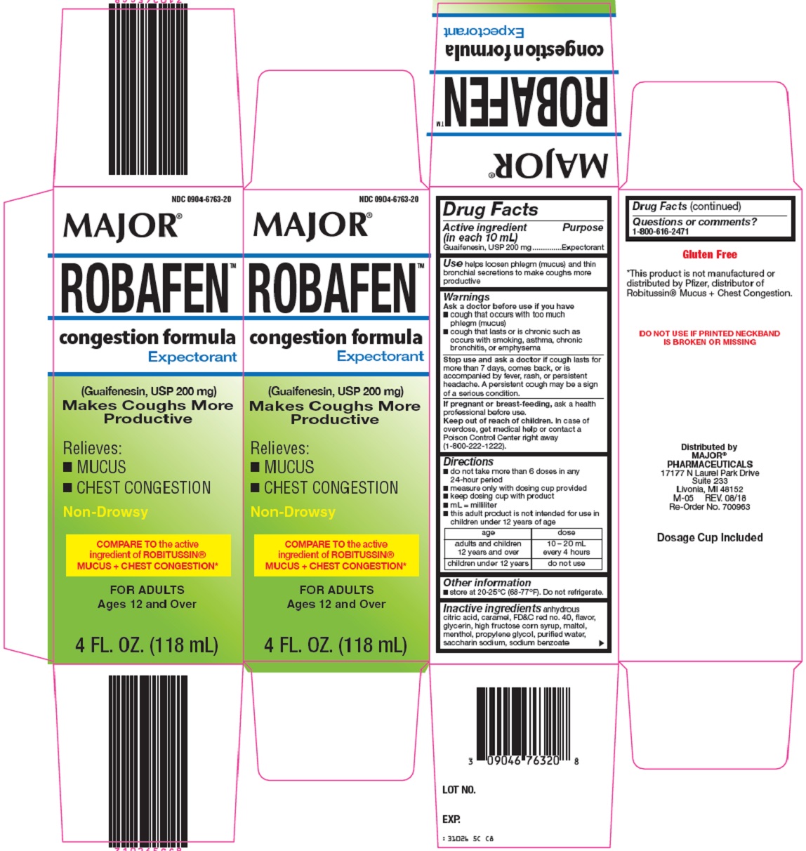 NDC 0904-6763 Robafen Guaifenesin