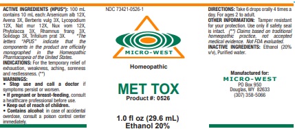 NDC 73421-0526 Met Tox Liquid Oral