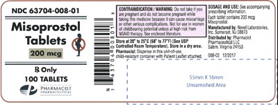 NDC 63704-008 Misoprostol Misoprostol