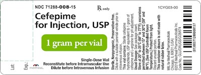 NDC 71288-008 Cefepime Cefepime Hydrochloride