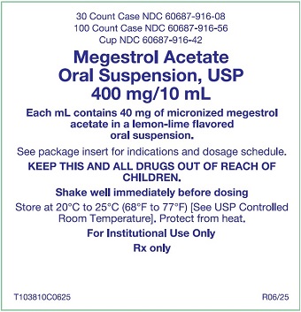 Megestrol Acetate Suspension- Images NDC60687-916
