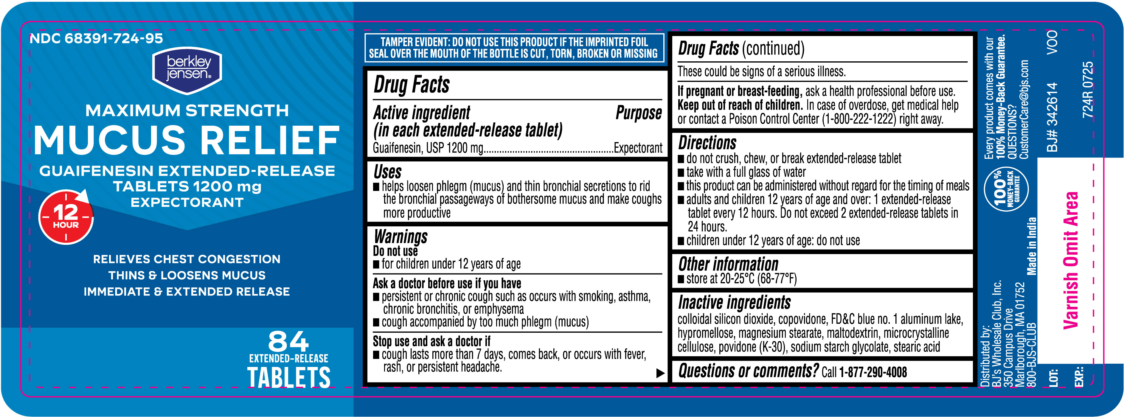 Mucus Relief Tablet, Extended Release- Images NDC68391-724