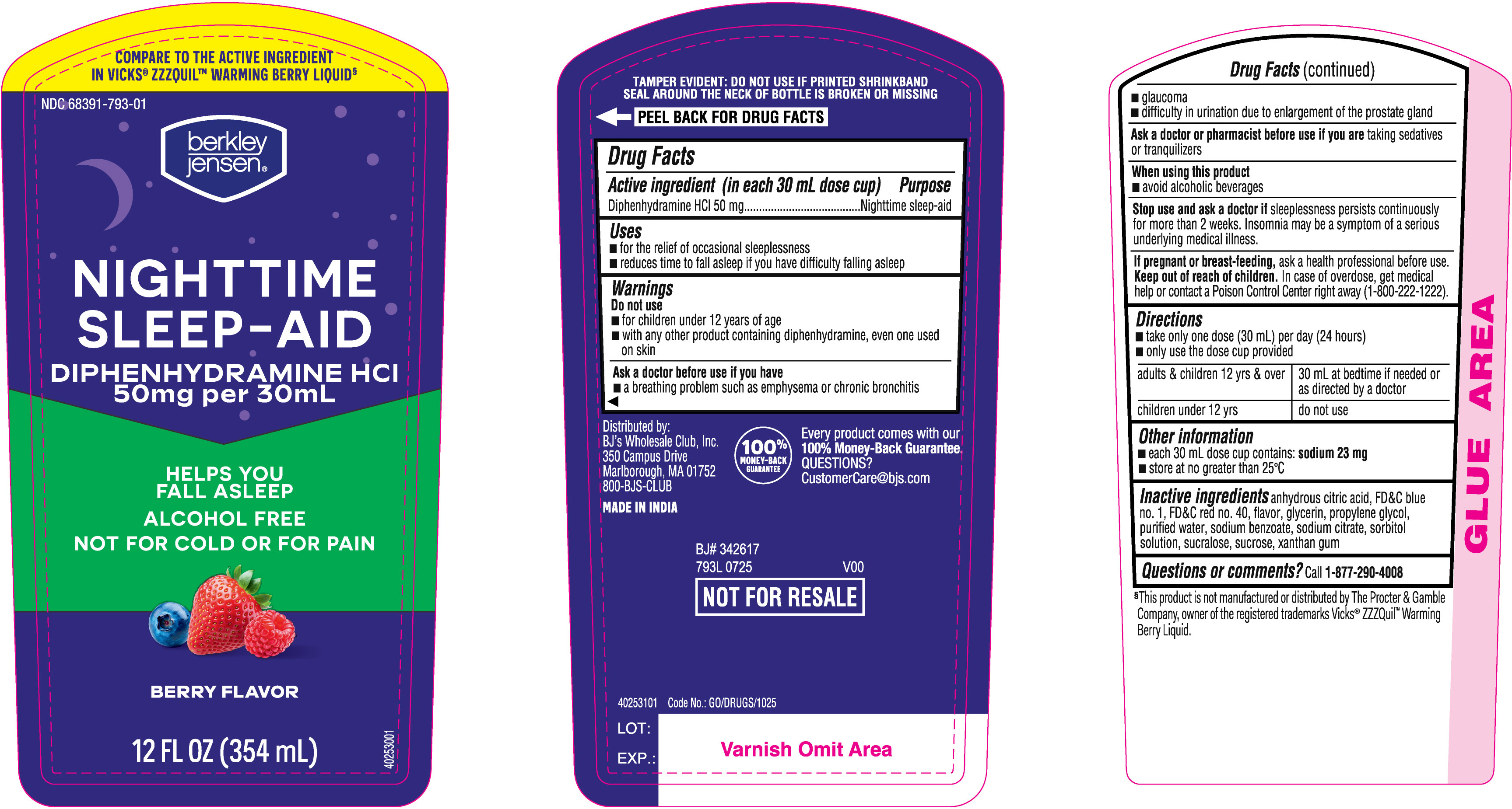 Nighttime Sleep Aid Liquid Product Images - NDC 68391-793