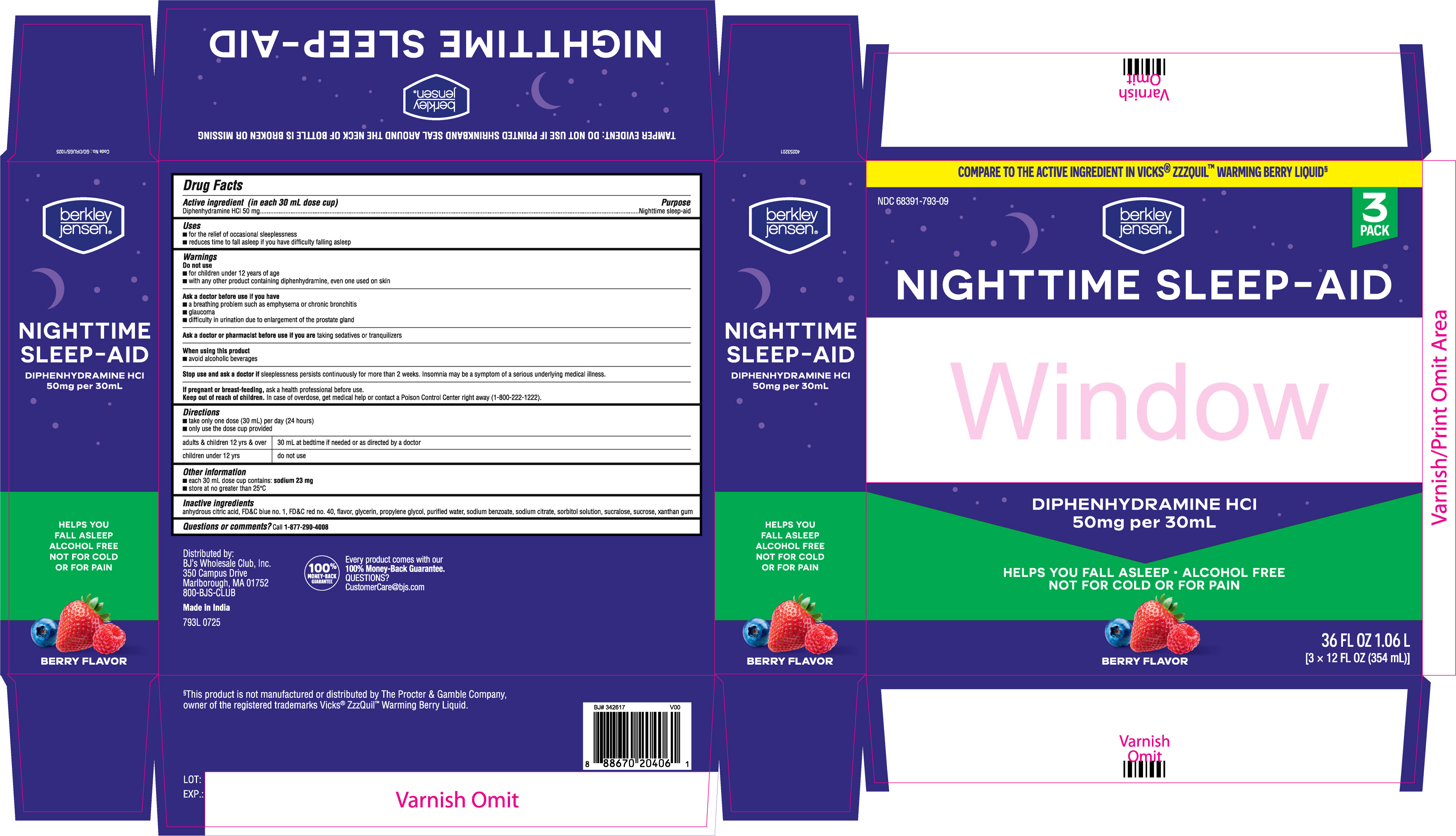 Nighttime Sleep Aid Liquid Product Images - NDC 68391-793