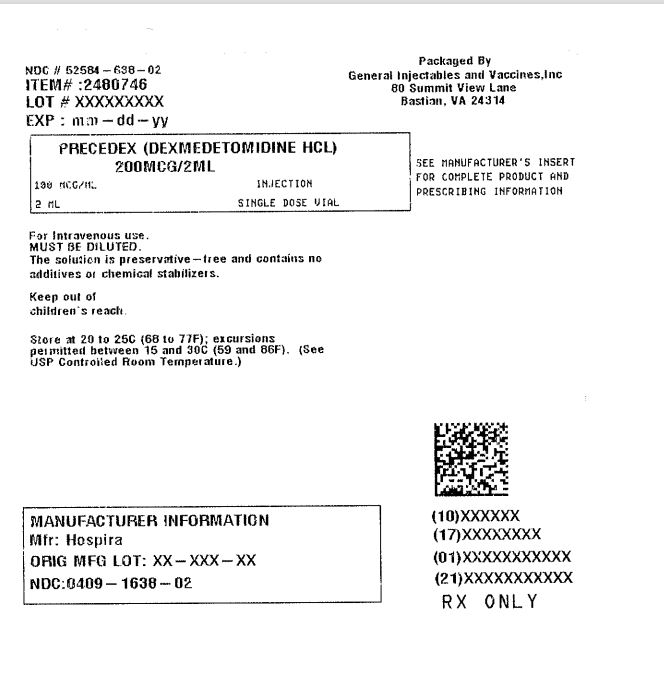 NDC 52584-638 Precedex Dexmedetomidine Hydrochloride