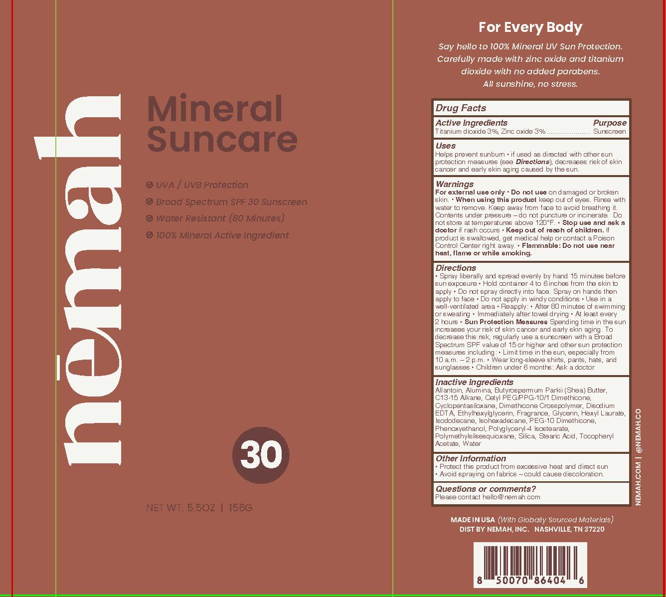 Nemah Spf 30 Mineral C/s Product Images - NDC 85721-0001