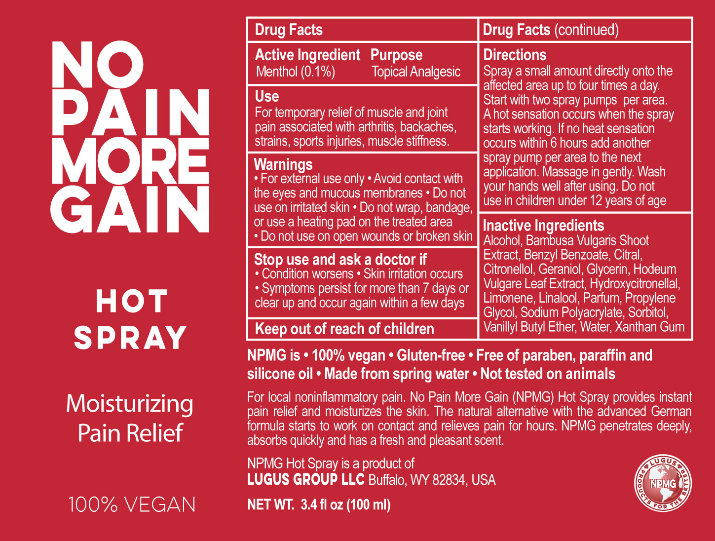 Product Images No Pain More Gain Photos - Packaging, Labels & Appearance