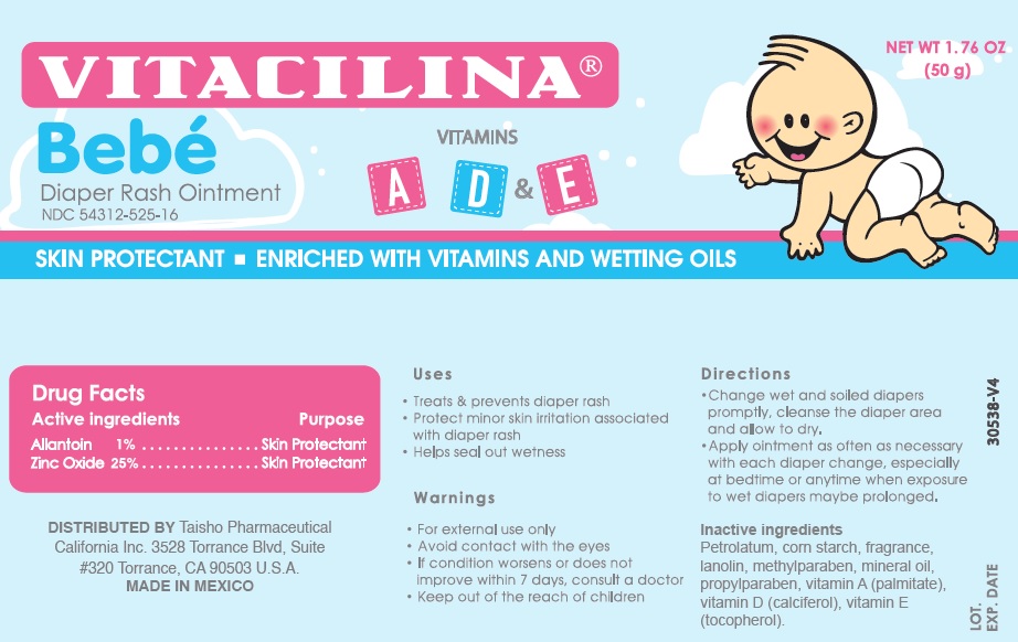 NDC 54312-525 Vitacilina Bebe Diaper Rash Ointment Topical Label ...