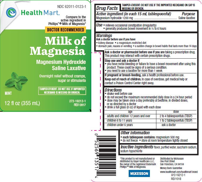 NDC 62011-0123 Milk Of Magnesia Mint Liquid Oral Label Information ...