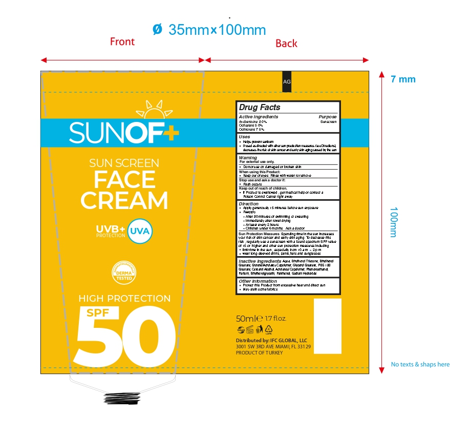 Sunof Sunscreen Face Cream Spf 50- Images NDC77418-005