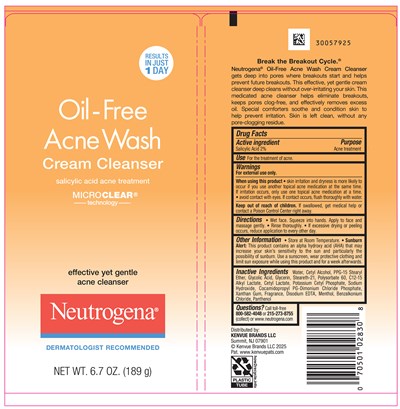 FDA Label for Neutrogena Oil-free Acne Wash Cream Cleanser Cream ...