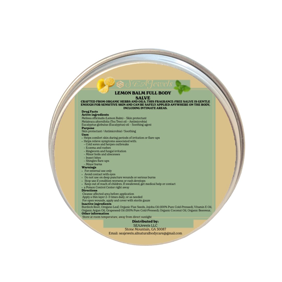 Product Images Sea Jewels Lemon Balm Full Body Salve Photos - Packaging ...