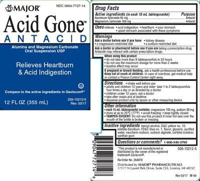 Acid Gone Antacid Liquid Product Images - NDC 0904-7727