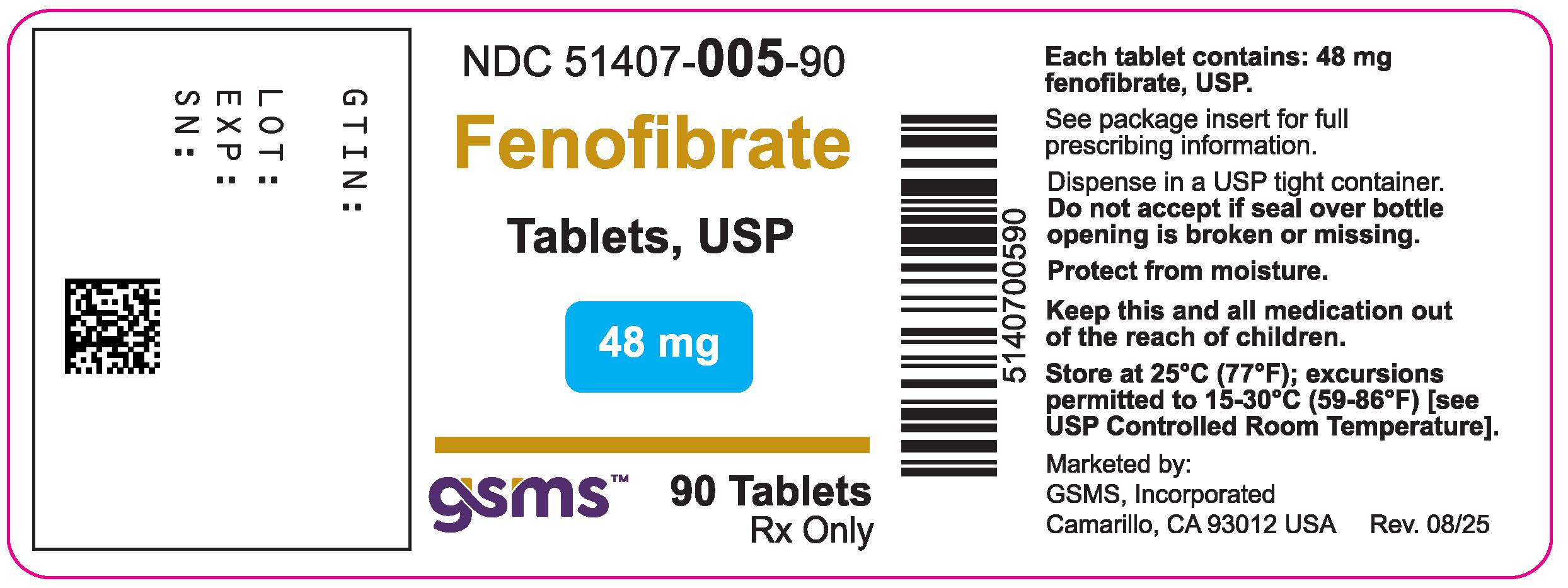 Fenofibrate Tablet, Film Coated- Images NDC51407-006