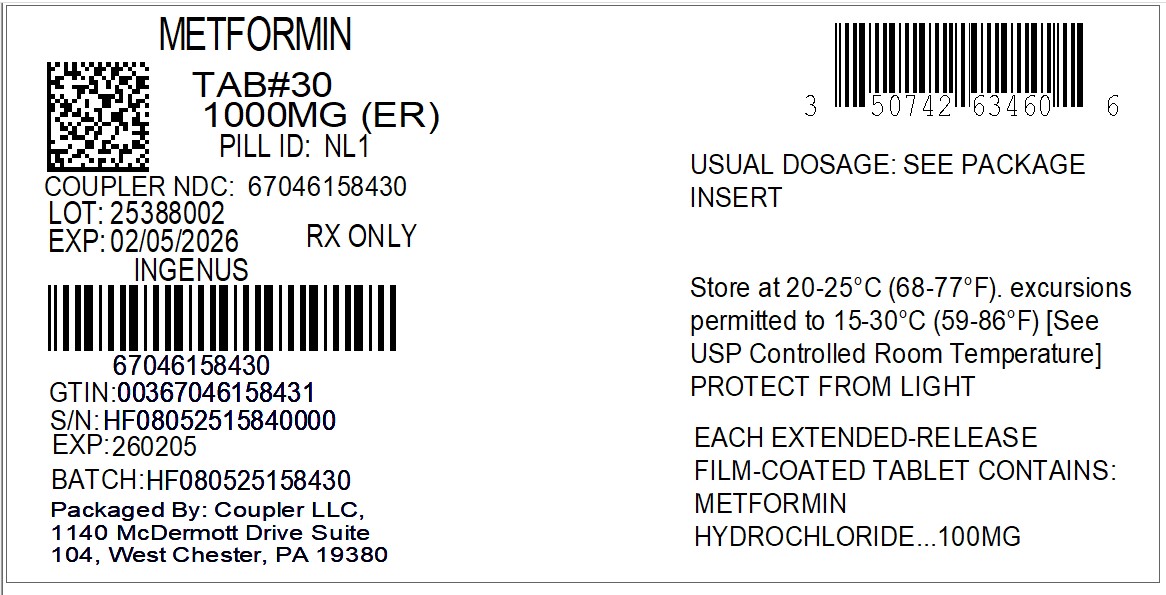 Metformin Product Images - NDC 67046-1584