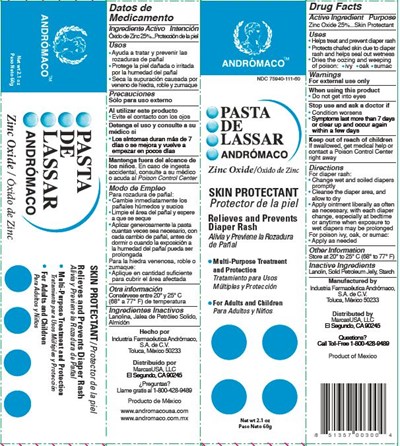 FDA Label for Pasta De Lassar Andromaco - Indications, Usage & Precautions