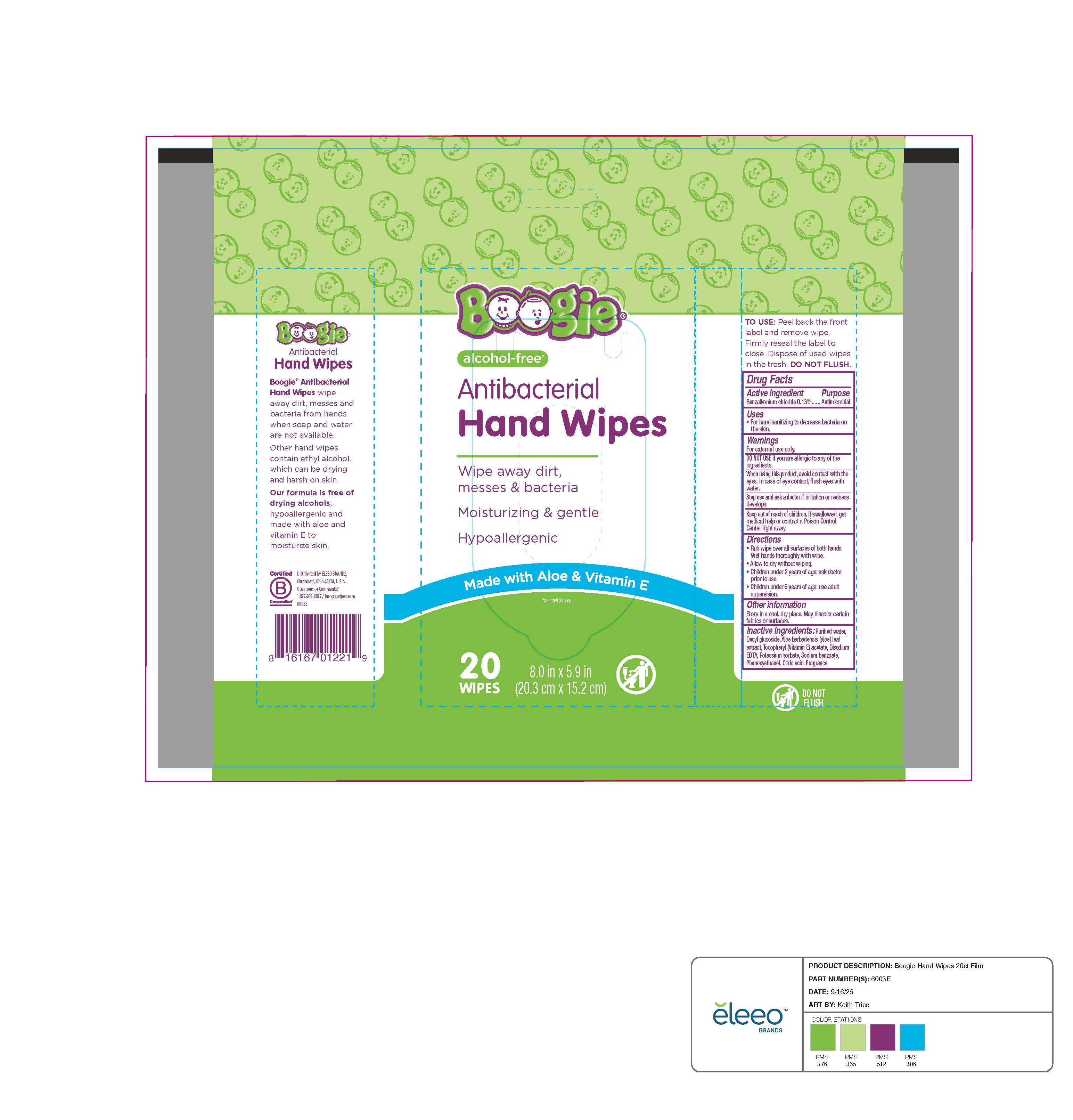 Boogie Hands Antibacterial Wet Wipes- Images NDC79747-014