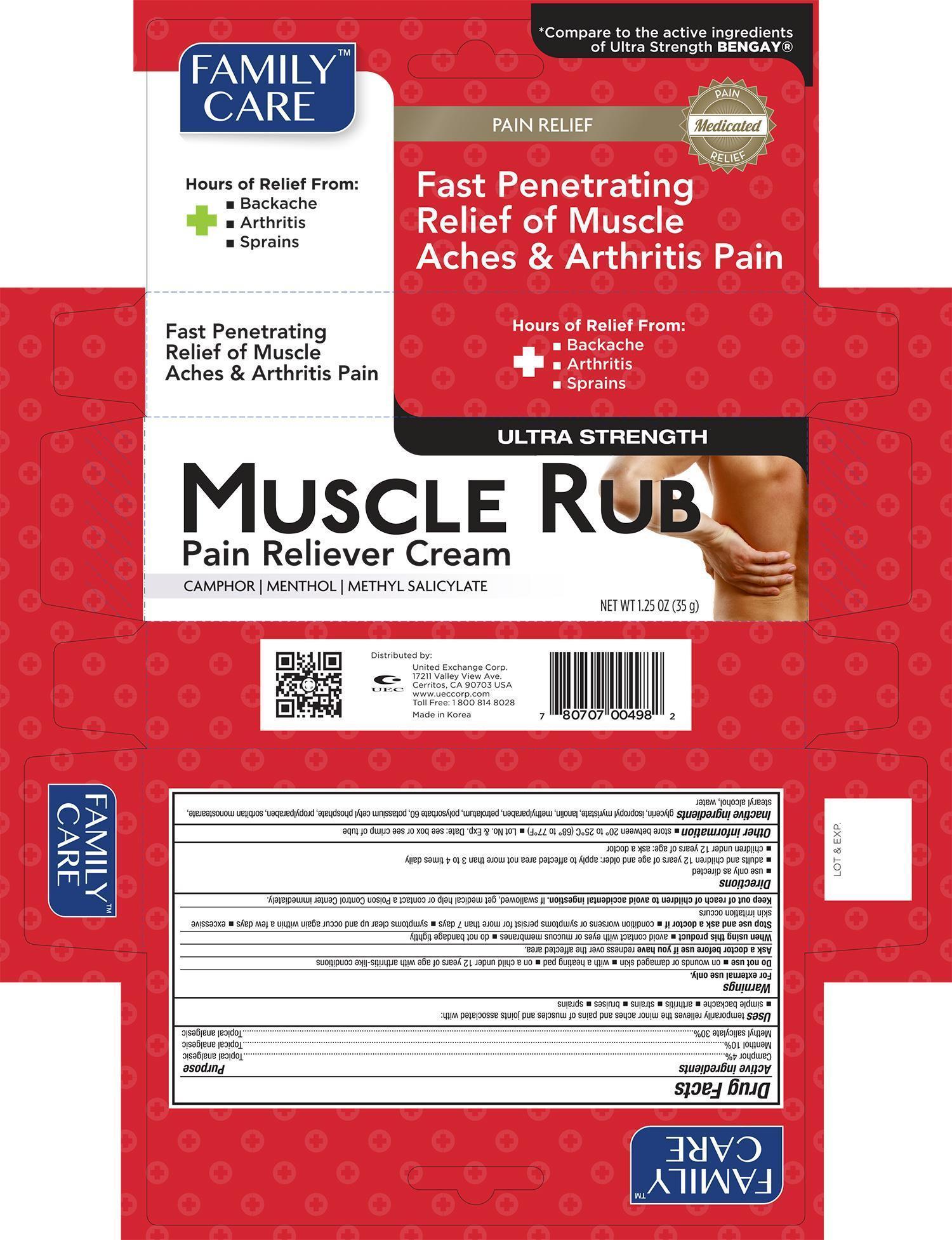NDC 65923-498 Family Care Muscle Rub Pain Reliever Label Information ...