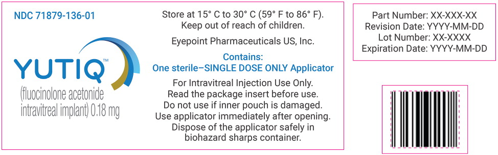 NDC 71879-136 Yutiq Fluocinolone Acetonide