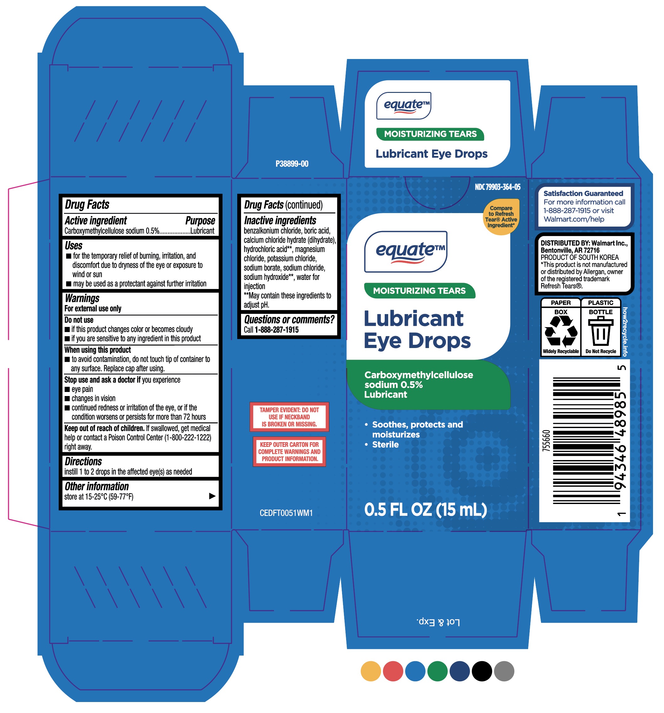 Equate Lubricant Eye Drops Product Images - NDC 79903-364