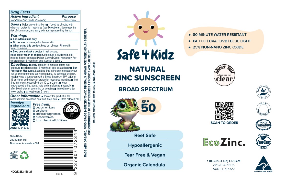 Safe4kidz Natural Mineral Sunscreen- Images NDC83252-138