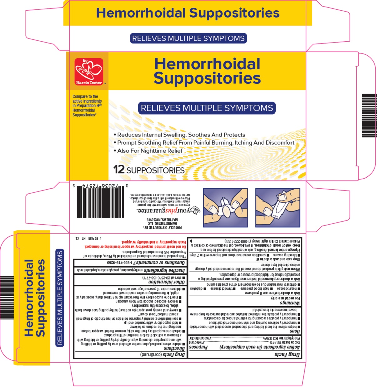 NDC 69256-001 Harris Teeter Hemorrhoidal Suppository Rectal