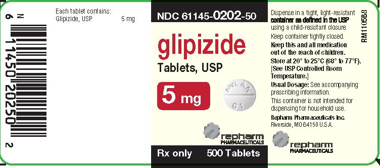 Glipizide Product Images - NDC 61145-202