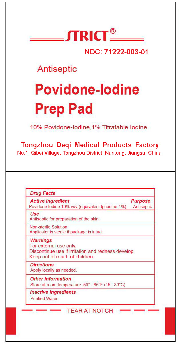 Povidone-iodine Prep Pad- Images NDC71222-003
