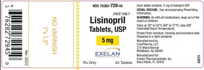 Lisinopril Tablet Product Images - NDC 76282-730