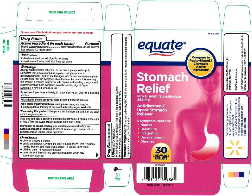 NDC 49035-122 Equate Stomach Relief Bismuth Subsalicylate