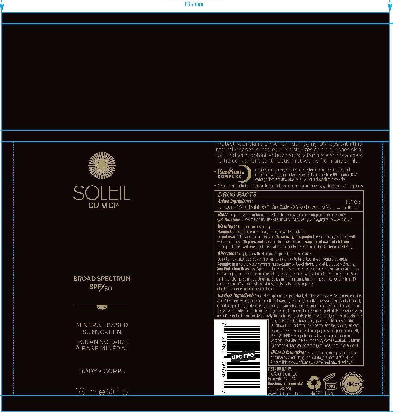 FDA Label for Soleil Broad Spectrum Spf-50 - Indications, Usage ...