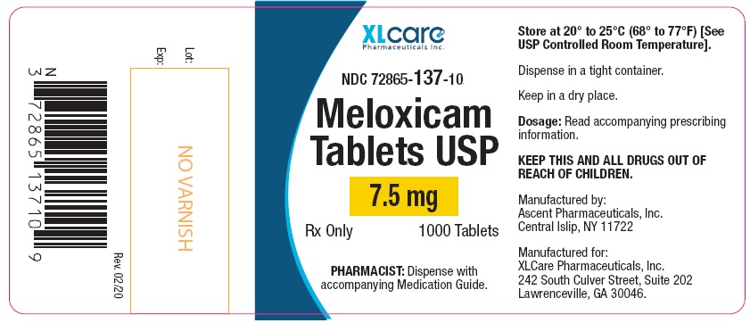 NDC 72865-137 Meloxicam Meloxicam