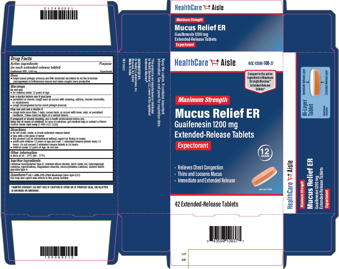 NDC Package 43598-110-01 Guaifenesin 600 Mg Tablet, Extended Release Oral
