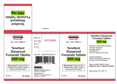 Tenofovir Disoproxil Fumarate- Images NDC33342-096