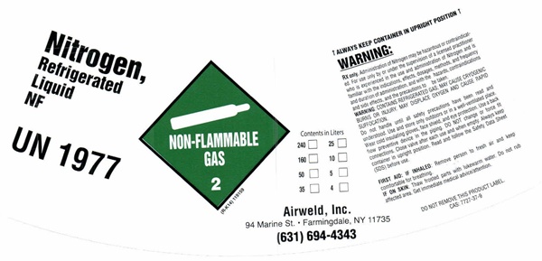Label Nitrogen Gas Cutaneous; Respiratory (inhalation) - Indications ...