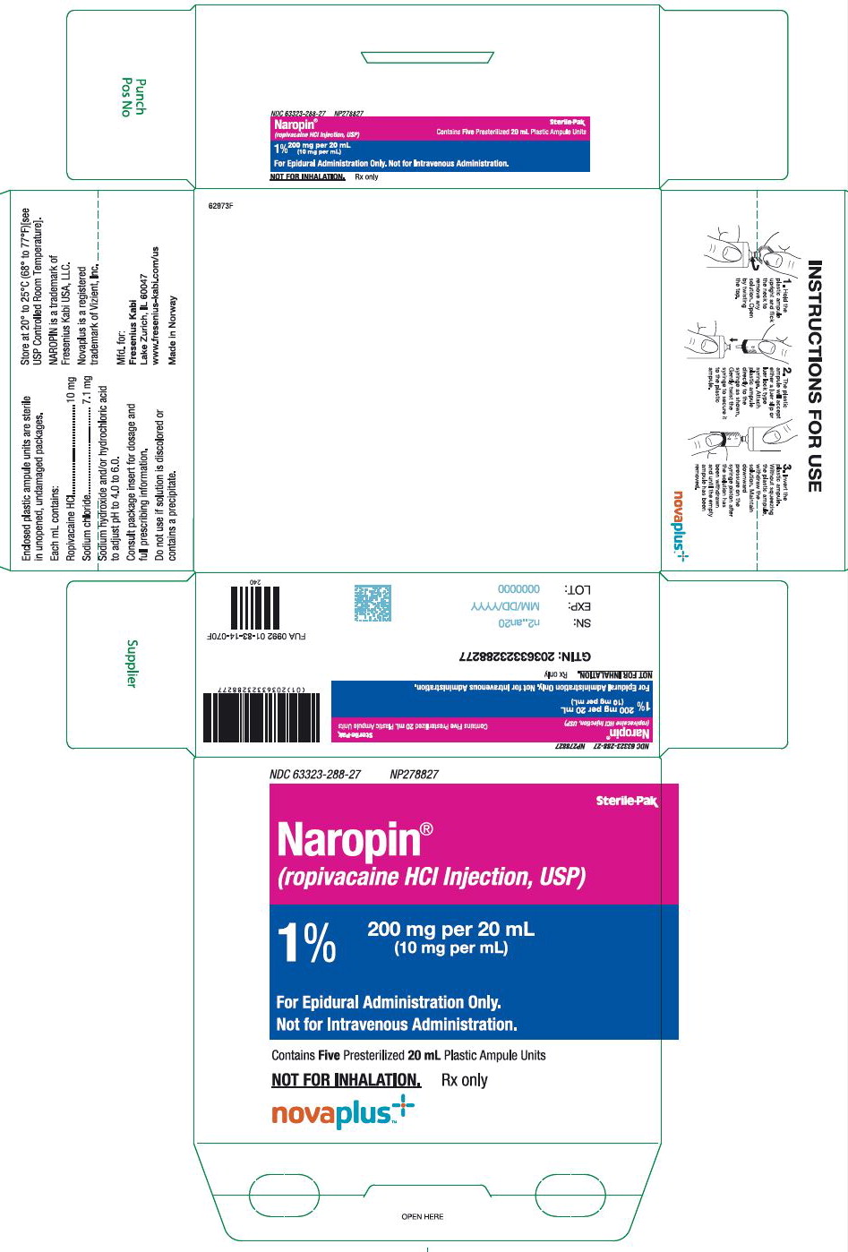 NDC 63323-288 Naropin Ropivacaine Hydrochloride